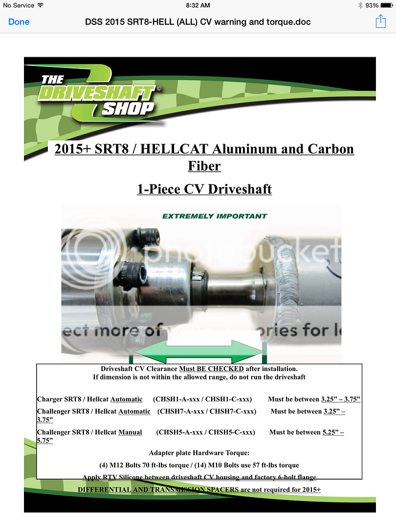 DSS Drive shaft and Nitto 305/35/20 DR install | SRT Hellcat Forum